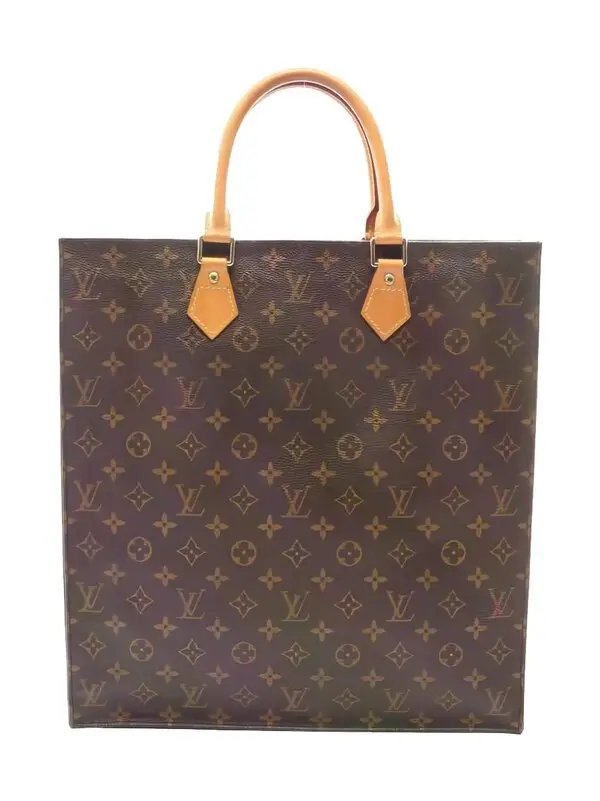 LOUIS VUITTON 2002 Sac Plat Monogram Tote - Brown