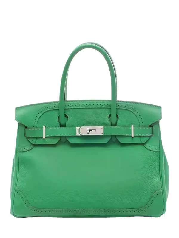 Hermès 2015 30 Birkin Gillies Leather Tote - Green