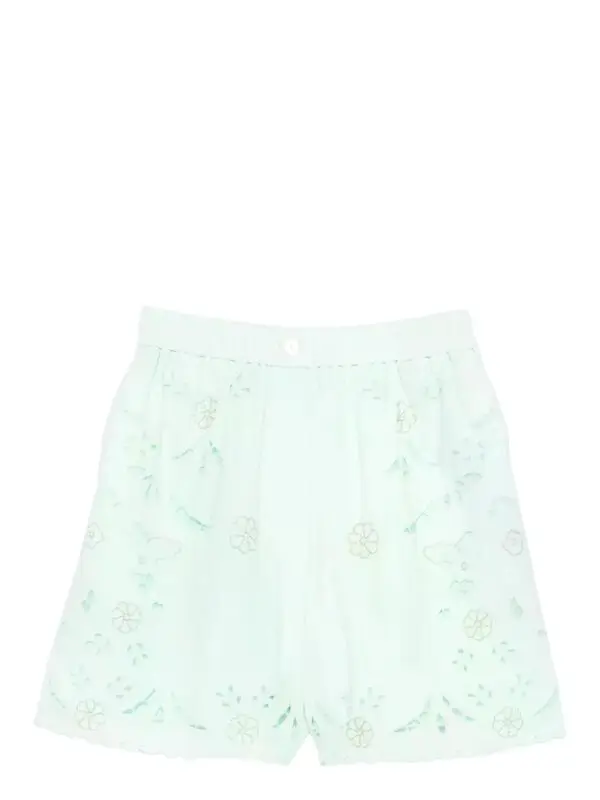 FORTE_FORTE Floral Embroidery Trousers - Green