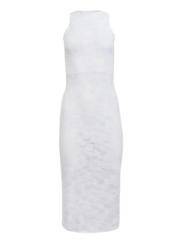 FLEUR DU MAL Le Stretch Lace Racer Midi Dress - White