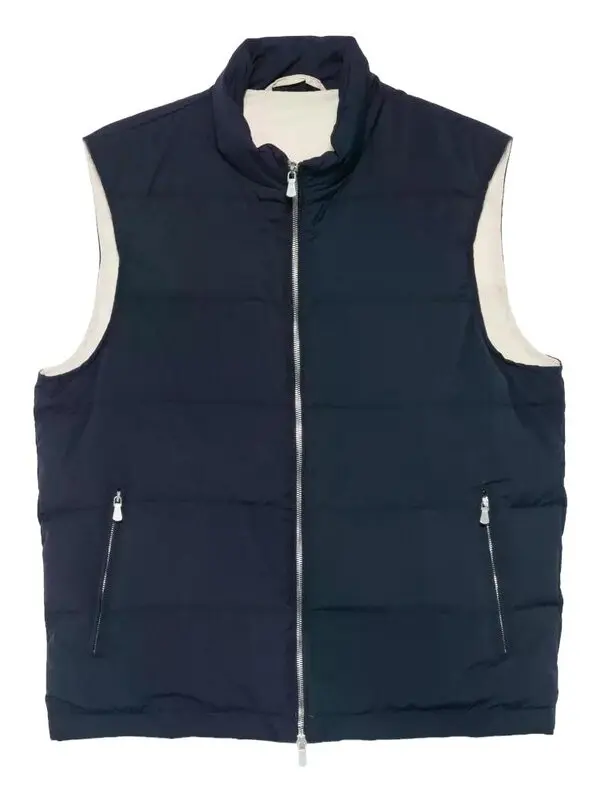 Eleventy Quilted Gilet - Blue