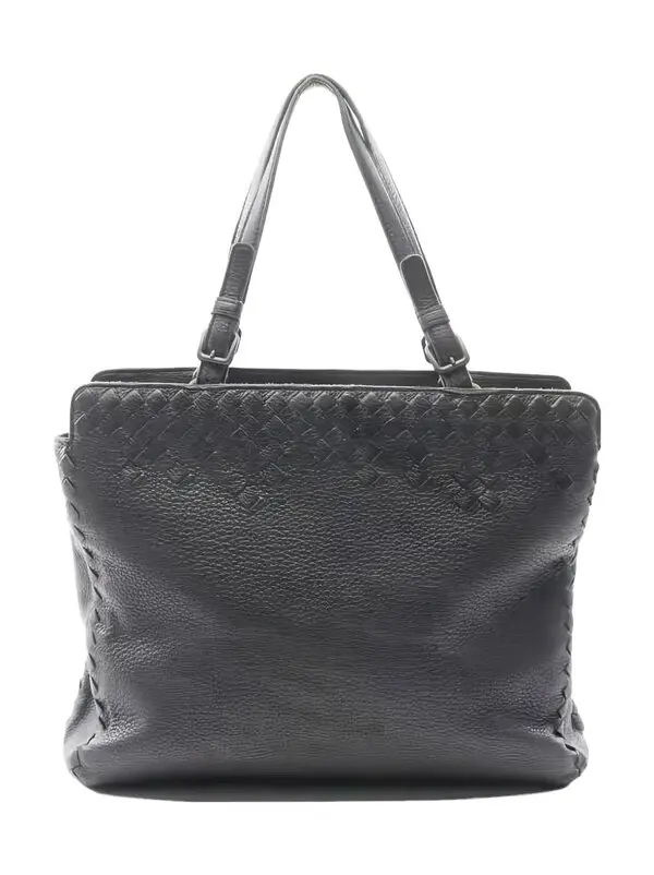 Bottega Veneta 2000s Intrecciato Leather Tote Bag - Black