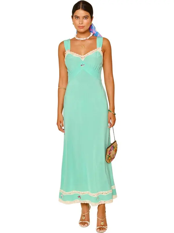 Rixo Lucie Sea Dress - Green