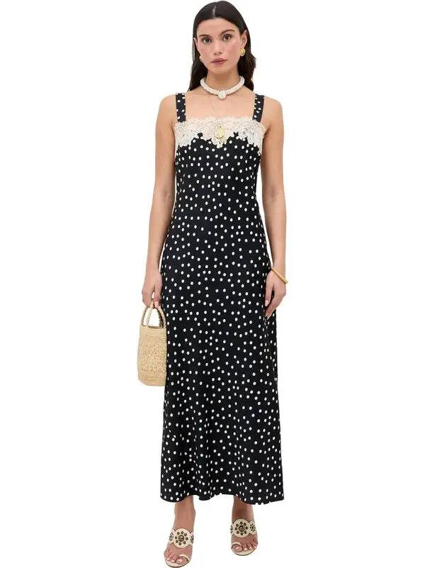 Rixo Rosamarie Scattered Dot Dress - Black