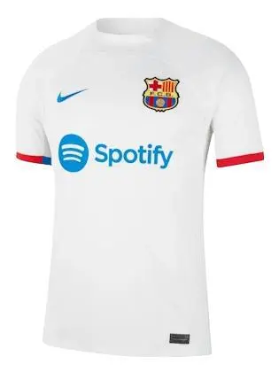 Nike Barcelona F.c. 2023/24 Second Retro Logo Edition Drifit Stadium Jersey - White