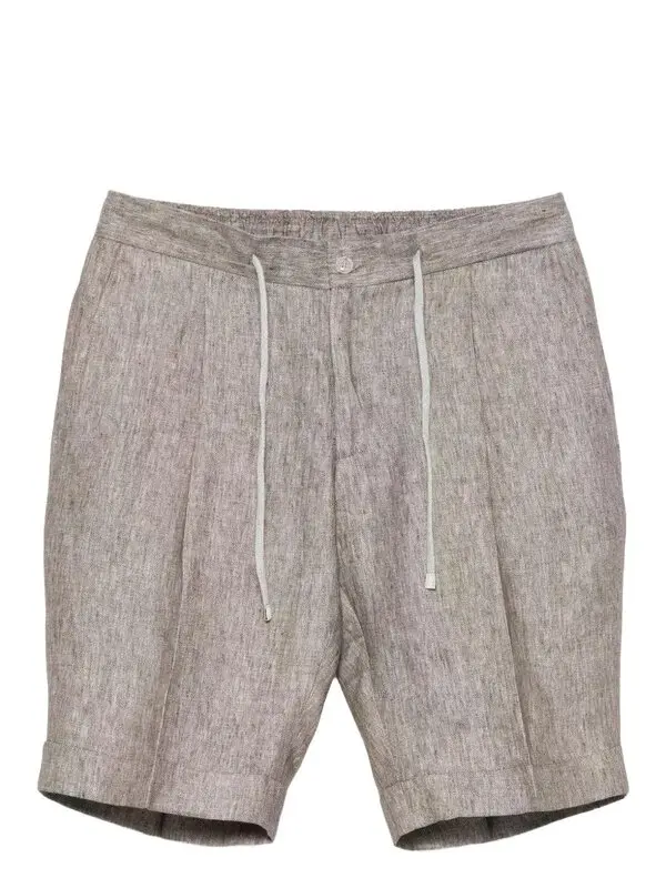 BARBA NAPOLI Drawstring Pleated Shorts - Neutrals