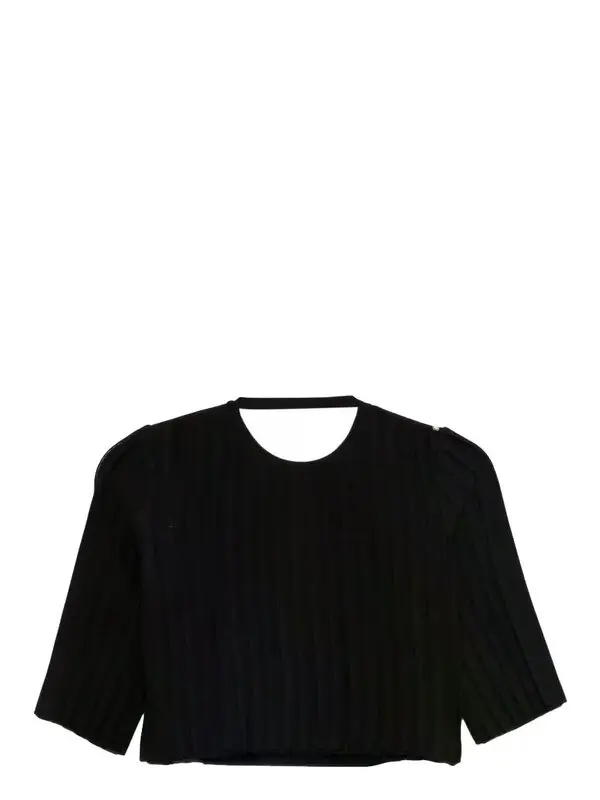 Sportmax Ribbed Cropped T-shirt - Black