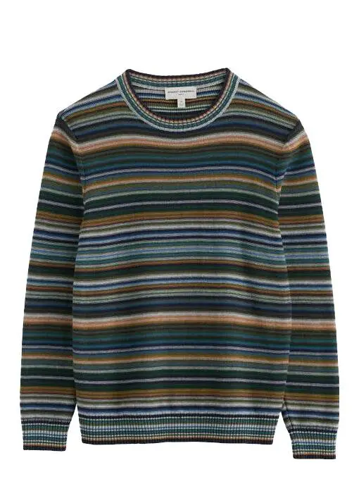 SEASALT CORNWALL Trenale Stripe Organic Cotton Crewneck Sweater - Sown Atlantic