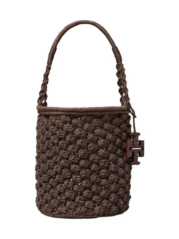 Tory Burch Ella Crochet Handbag - Dark Cocoa