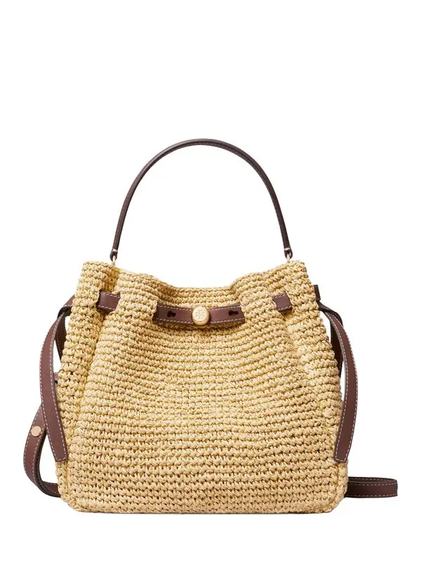 Tory Burch Romy Straw Bucket Bag - Natural