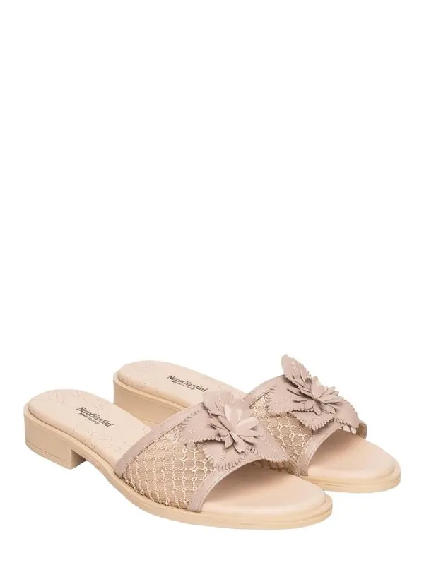NEROGIARDINI Floral Embellished Slide Sandal - Rose