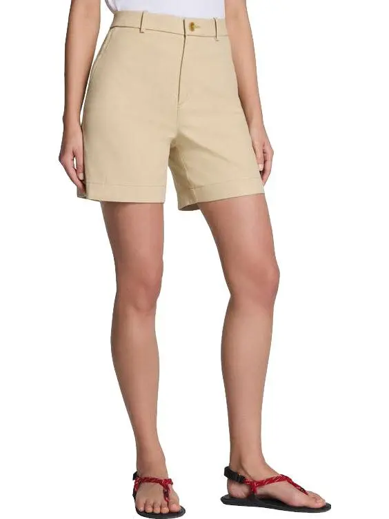 Spanx High-waist Stretch Twill Shorts - Sandbar