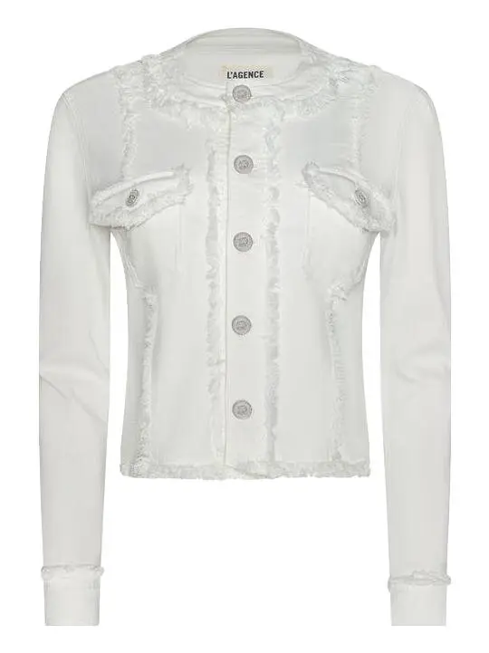 L'Agence Yarin Fray Jacket - Light Ecru