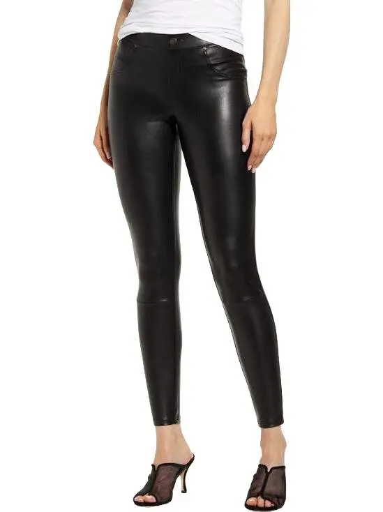 Hue Faux Leather Leggings - Black