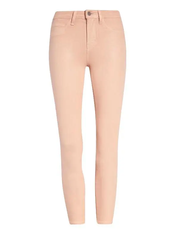 L'Agence Margot Coated Crop Skinny Jeans - Petal Coated