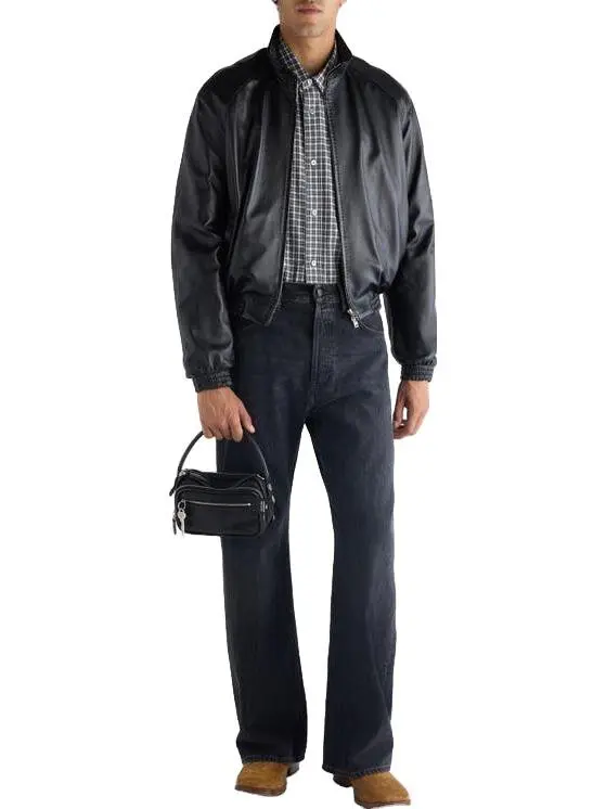 Acne Studios Lokot Leather Bomber Jacket - Black