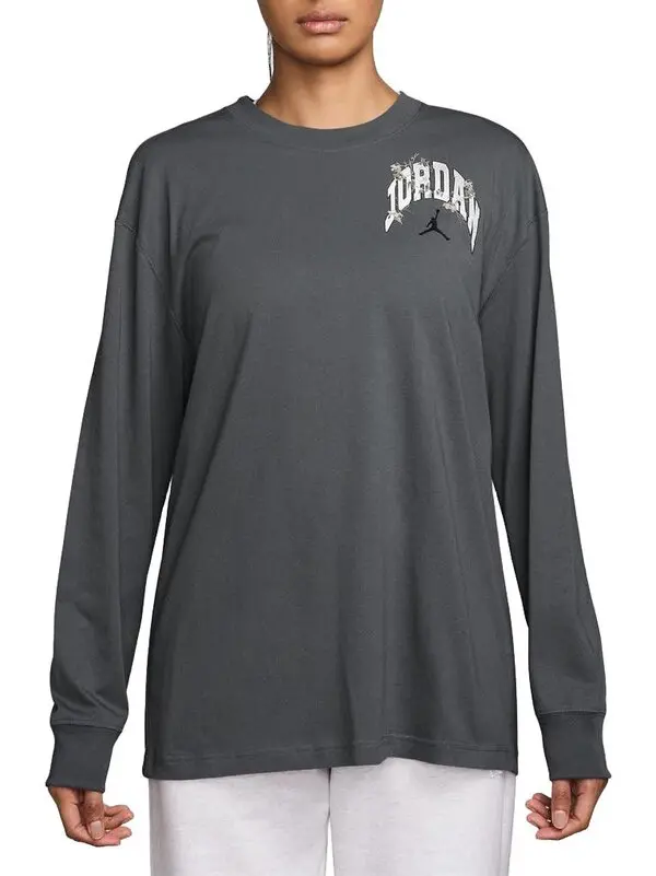 JORDAN Long-sleeve Graphic T-shirt - Iron Grey/sail