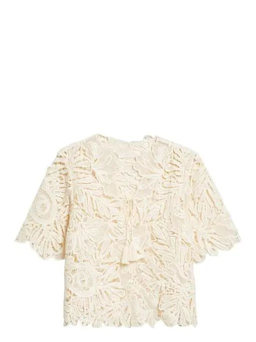 Ulla Johnson Dua Sheer Lace Top - Chalk