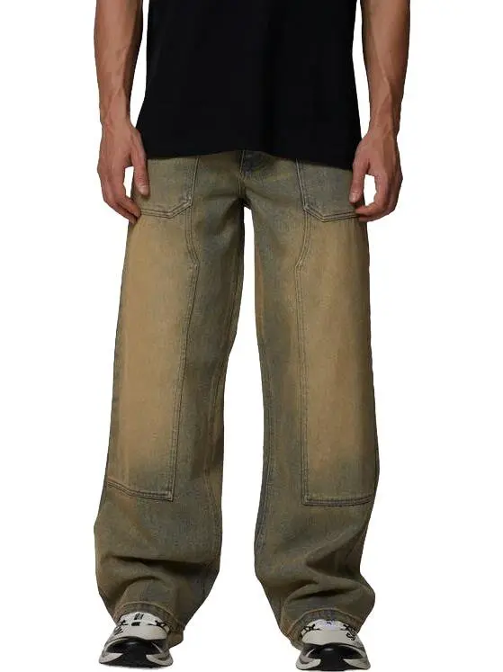 GOOD FOR NOTHING Straight Leg Double Knee Jeans - Blue