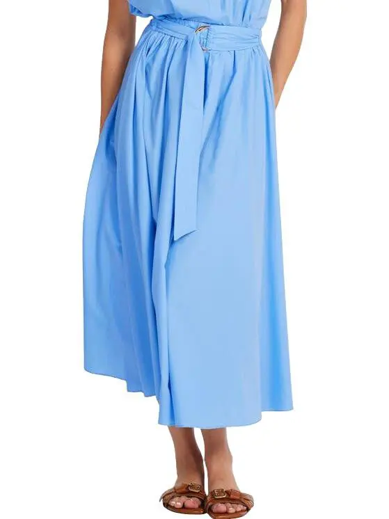 BISHOP + YOUNG Camryn Poplin Maxi Skirt - Azure