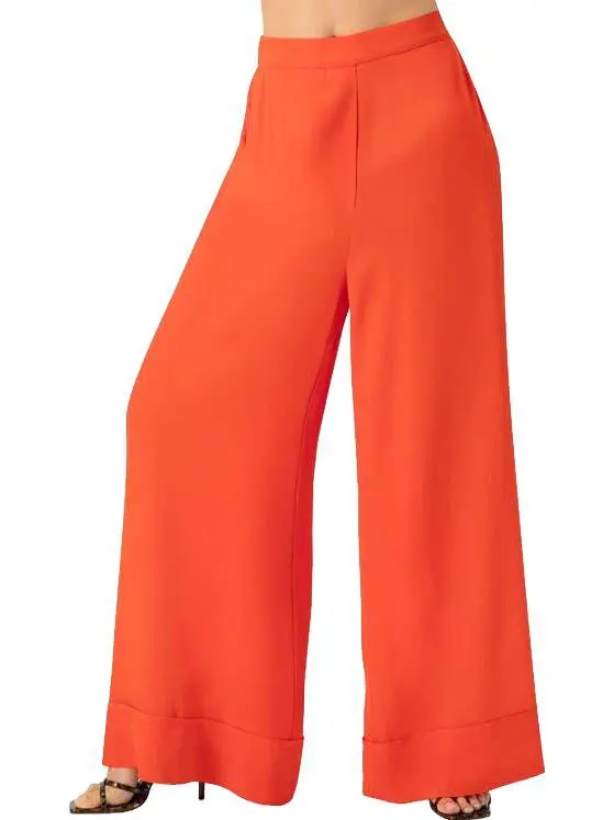 IVONNE Wide-leg Straight Pants - Orange
