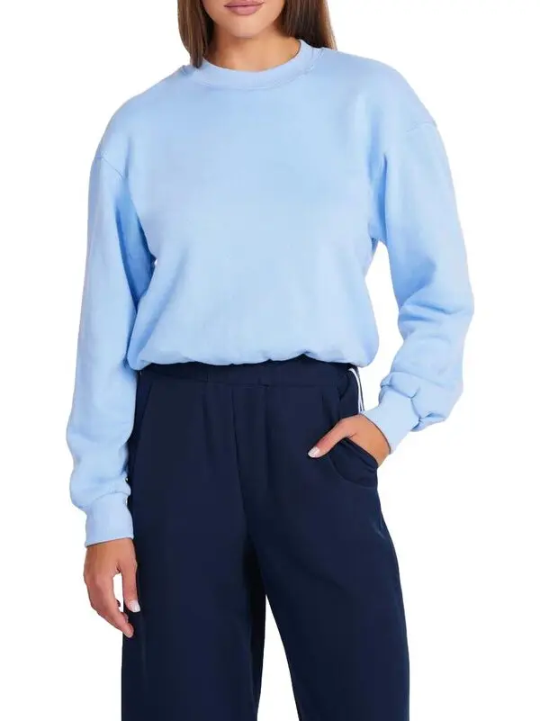 BISHOP + YOUNG Relaxed Cozy Bubble Hem Sweatshirt - Sea