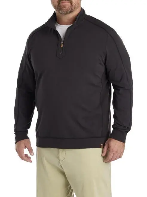 Tommy Bahama Big & Tall Ben And Terry Half-zip Pullover - Coal