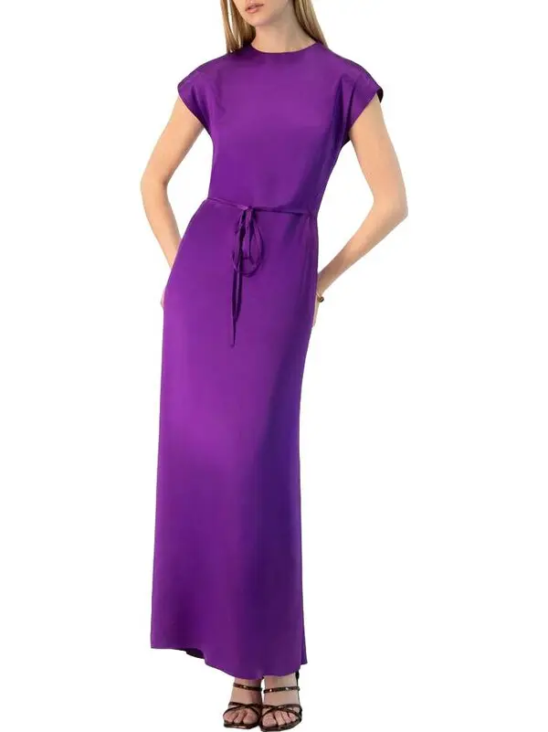 IVONNE Satin Maxi Dress - Purple