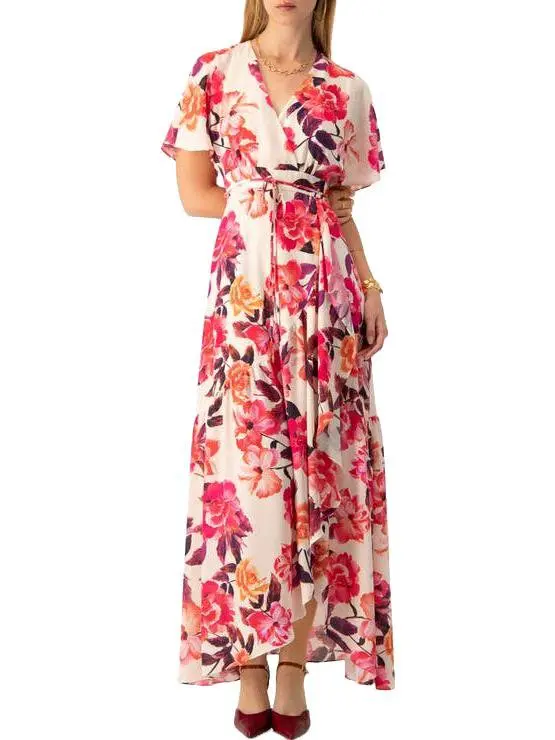 IVONNE Floral Wrap Maxi Dress - Ivory