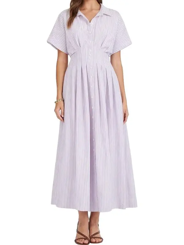 BISHOP + YOUNG Maude Waist Detail Shirt Dress - Lavender
