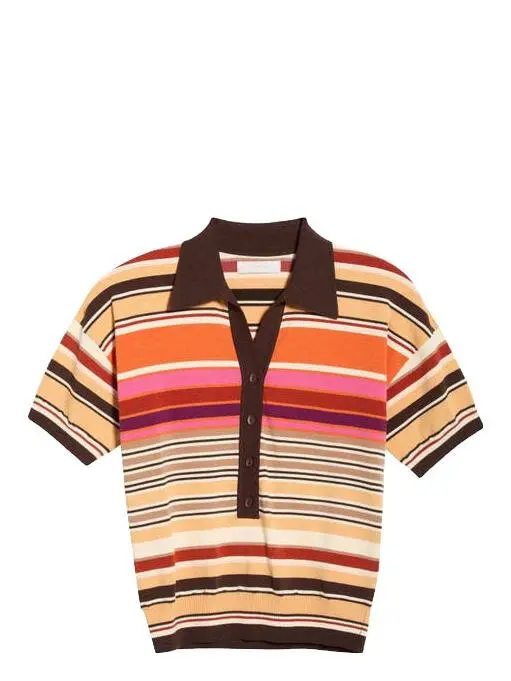 Faithfull The Brand Sable Stripe Knit Polo - Murano Stripe