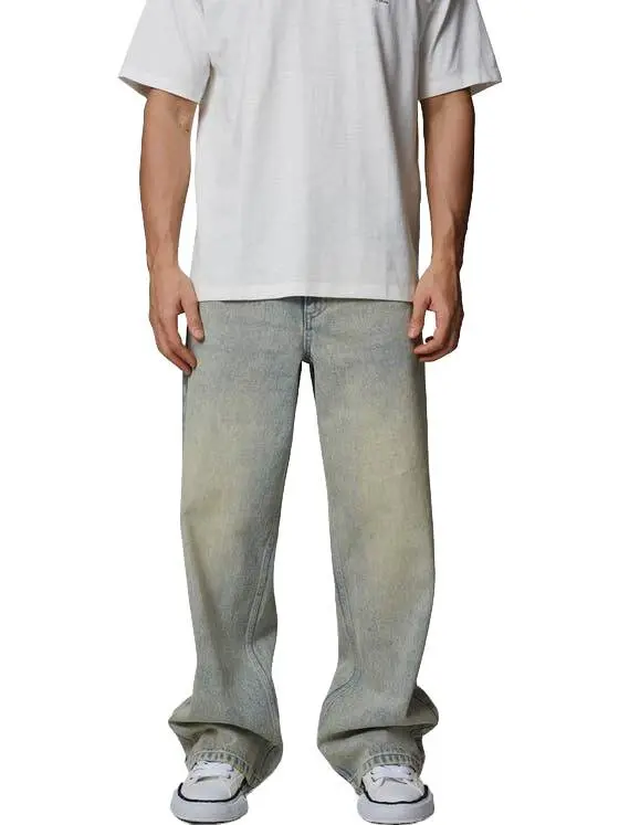 GOOD FOR NOTHING Straight Leg Baggy Jeans - Medium Blue