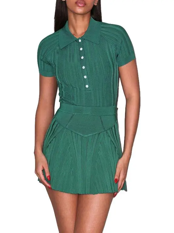 FLEUR DU MAL Rib Flared Mini Skirt - Lucky