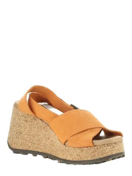 Fly London Dony Platform Wedge Sandal - Orange