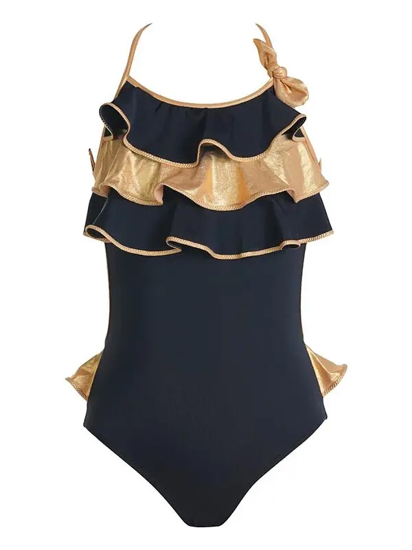 NESSI BYRD Maillot With Ruffle Detail - Black