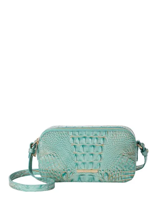 Brahmin Danica Croc Embossed Leather Crossbody Bag - Waterfall