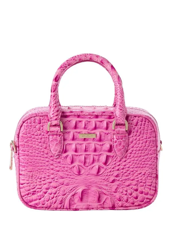 Brahmin Mara Croc Embossed Leather Top Handle Bag - Candy Pink