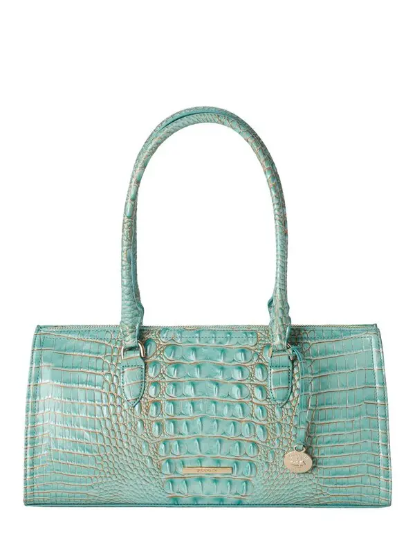 Brahmin Sophia Croc Embossed Satchel - Waterfall