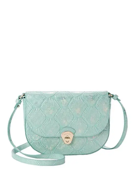 Brahmin Portia Embossed Leather Crossbody Bag - Waterfall