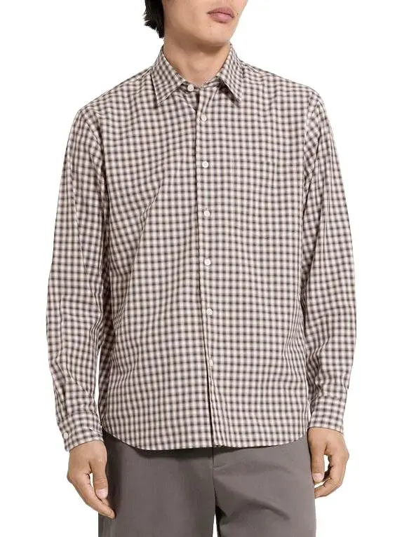 Theory Weekend Park Check Flannel Button-up Shirt - Morel Multi