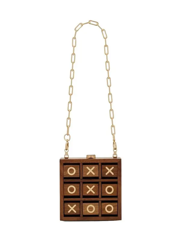 Cult Gaia Tic Tac Toe Box Bag - Walnut