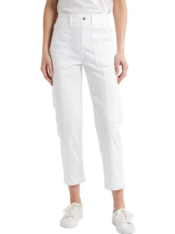 Hue Stretch Twill Utility Pants - White