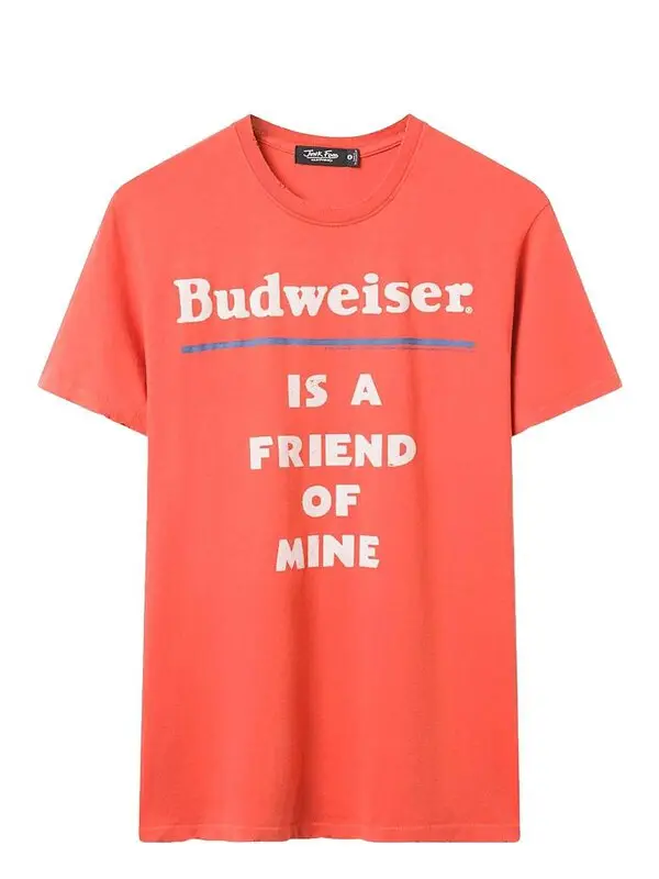 Junk Food Clothing Budweiser "is A Friend Of Mine" Vintage Graphic T-shirt - Washed Red
