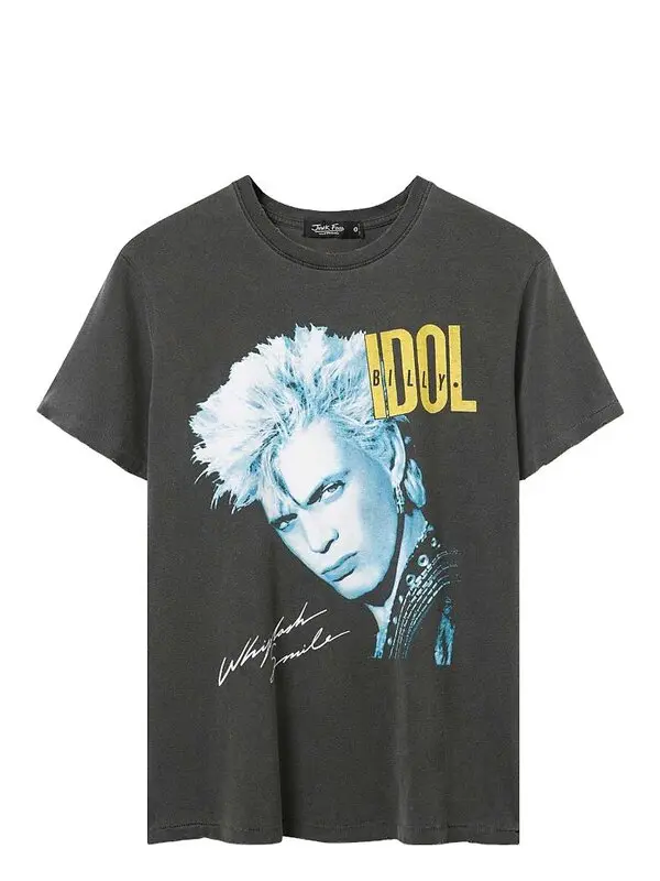 Junk Food Clothing Billy Idol 1987 North American Tour Vintage T-shirt - Vintage Black