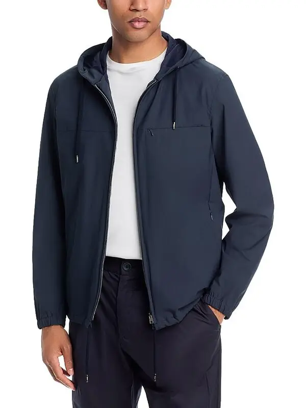 Herno Hooded Packable Bomber Jacket - Blue Navy