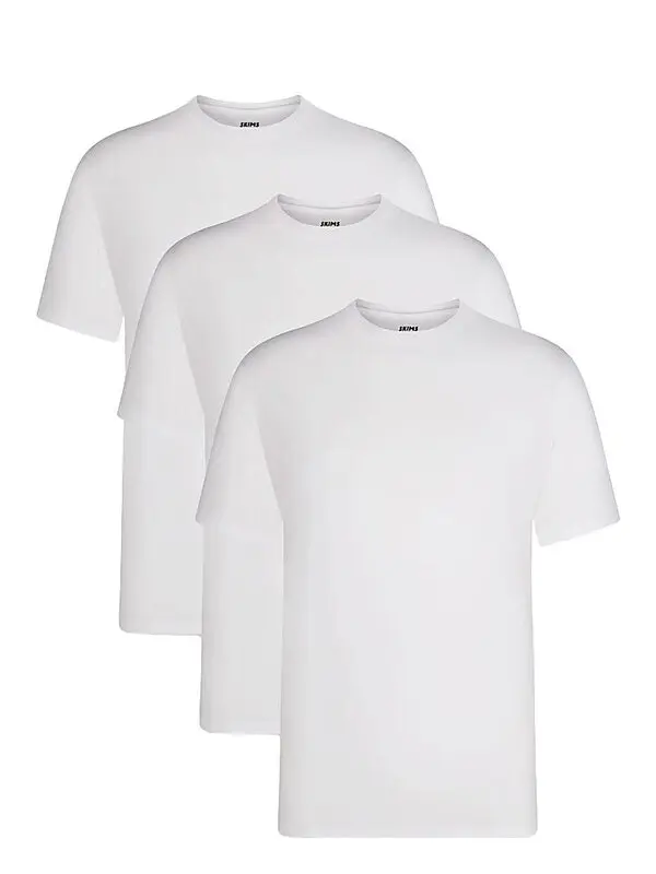 SKIMS Light Crewneck T-shirt, Pack Of 3 - Chalk