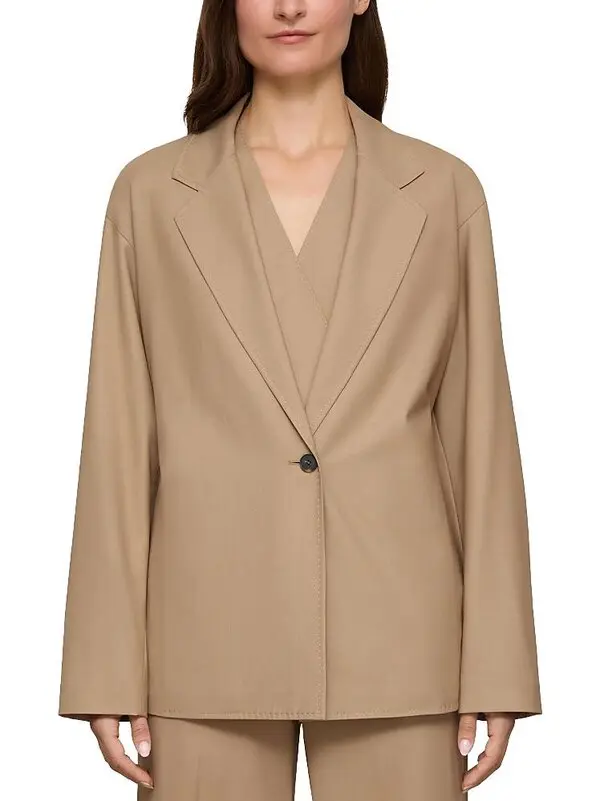 Lafayette 148 New York Single Button Jacket - Brownstone