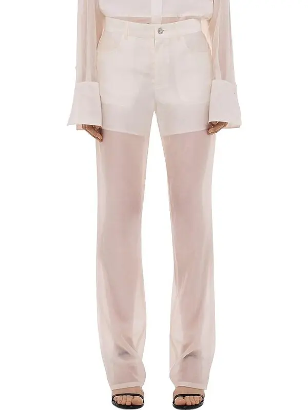 Helmut Lang Sheer Bootcut Pants - Soft White