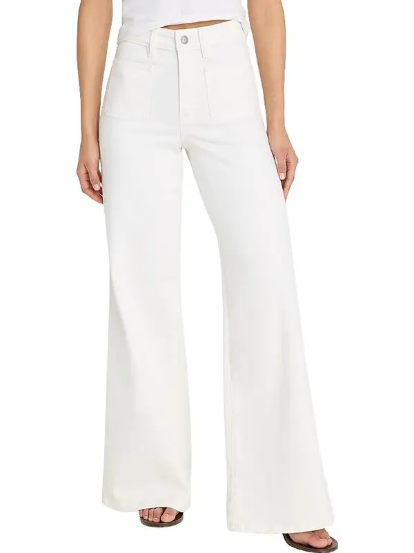 Good American Good Waist High Rise Palazzo Jeans - White