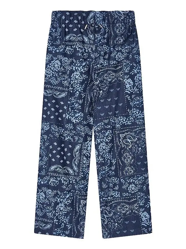 Emporio Armani Bandana Print Chambray Pants - Navy Bandana Print